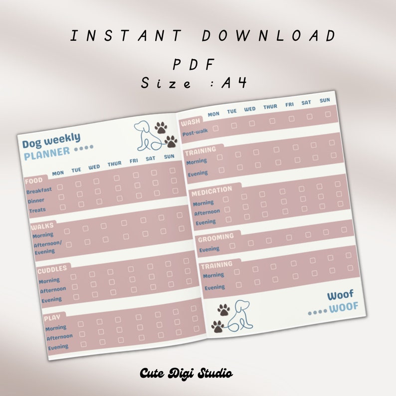 Cute Daily Weekly Planner | Printable and Digital | Instant Download ...