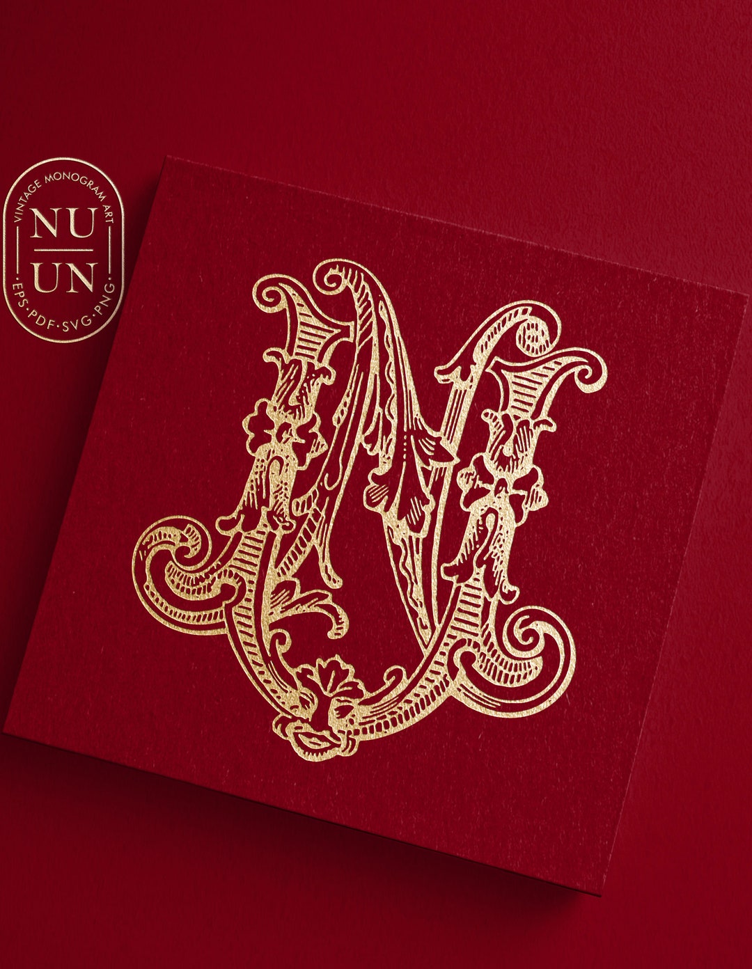 NU UN Vintage Monogram Logo N U Initial 2 Free Wreath SVG - Etsy Canada