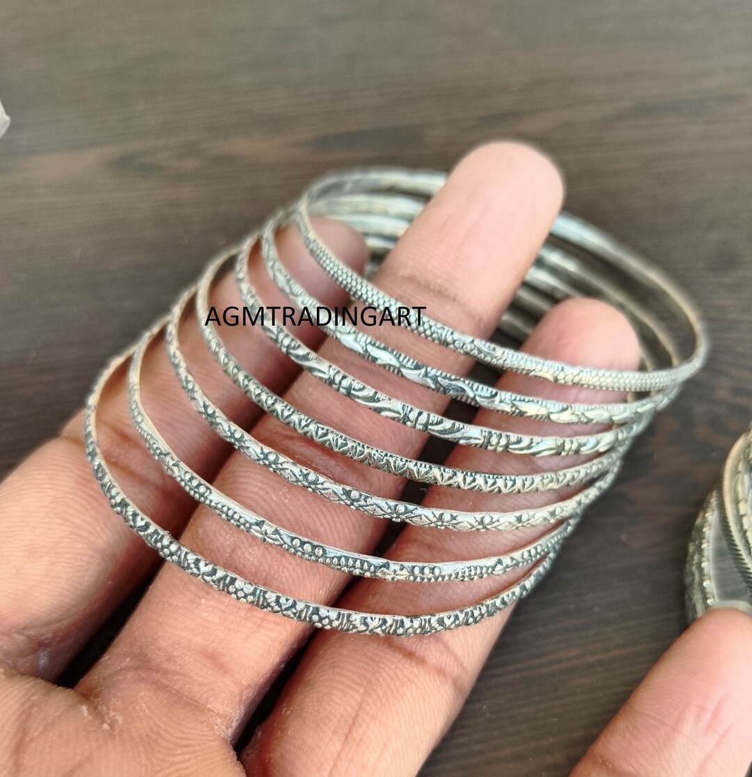 Set of 7 Bangles, 7 Day Bangles, Stacking Bangle, Sterling Silver ...