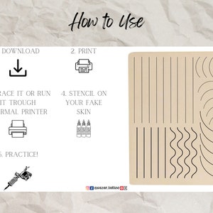 Tattoo Practice Sheets | Set of 10 Printable Stencils | Instant ...