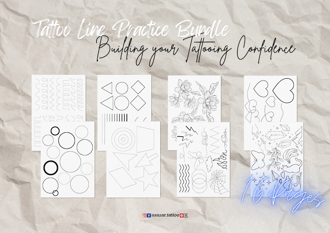 Tattoo Practice Sheets | Set of 10 Printable Stencils | Instant ...