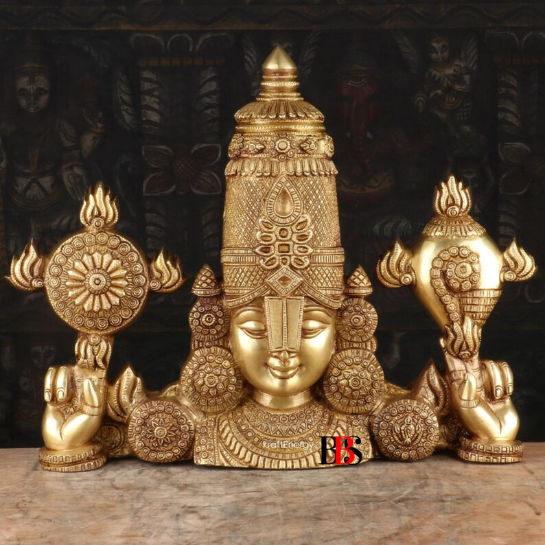 Brass Tirupati Balaji Statue Wall Hanging, Lord Vishnu Idol, Beautiful ...