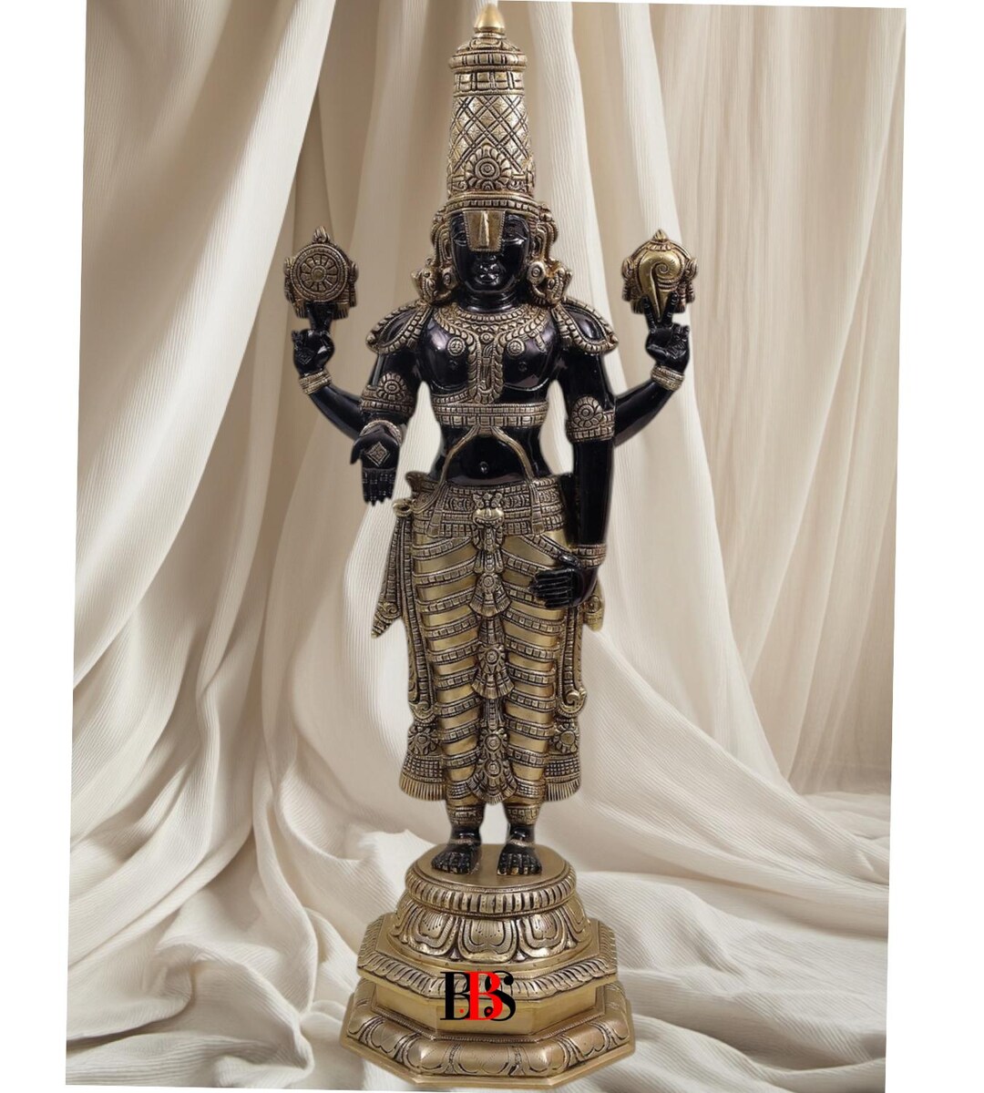 Brass Tirupati Balaji Statue Table Standing, Large Balaji Brass Statue ...