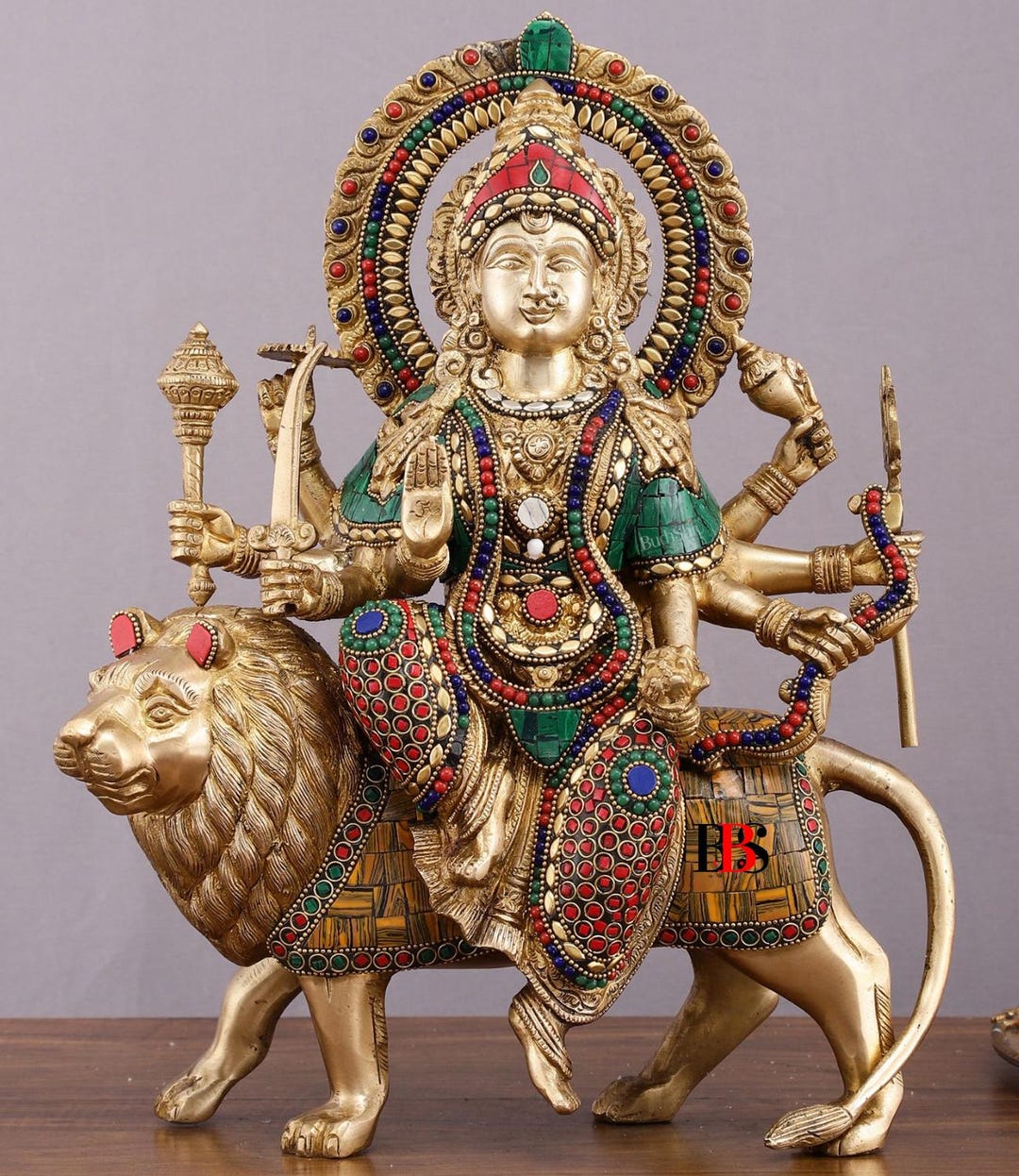 Durga Brass Statue , Ma Durga Brass Idol, Shera Wali Durga Maa , Large ...