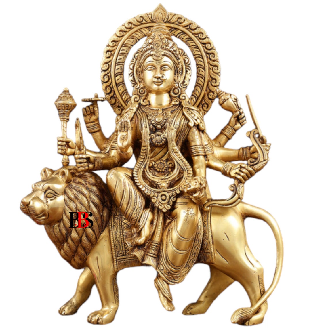 Durga Brass Statue, Ma Durga Brass Idol, Shera Wali Durga Maa , Large ...