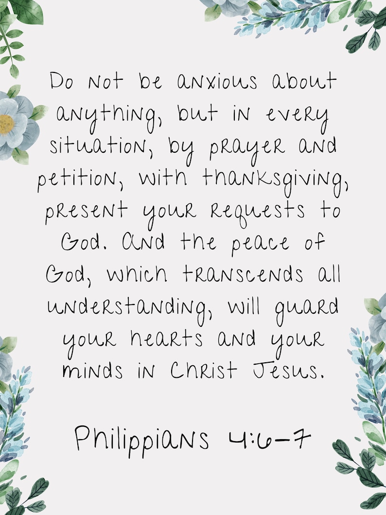 Philippians 4:6-7 Poster (digital Download) NIV Bible Version - Etsy
