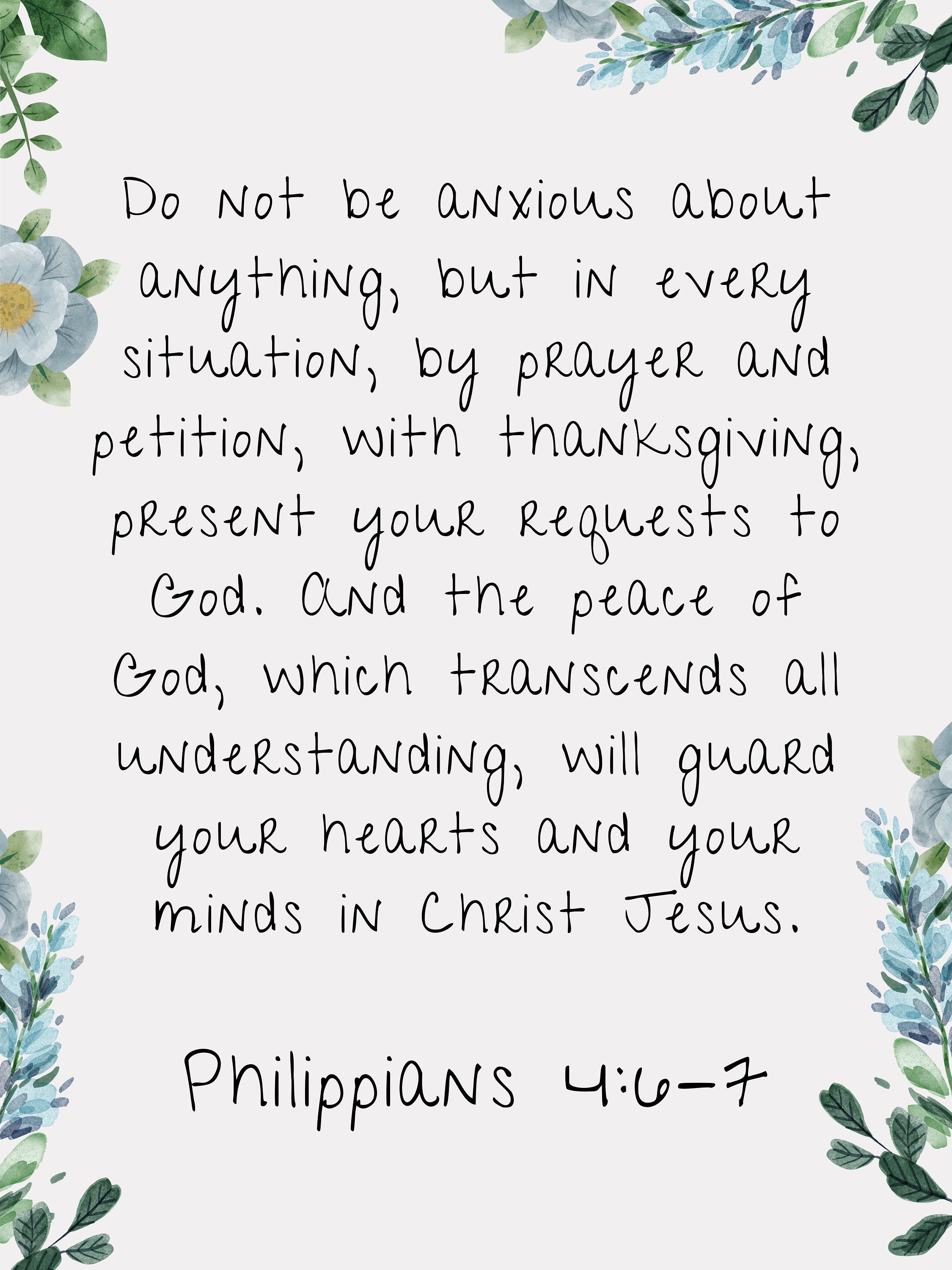 Philippians 4:6-7 Poster (digital Download) NIV Bible Version - Etsy