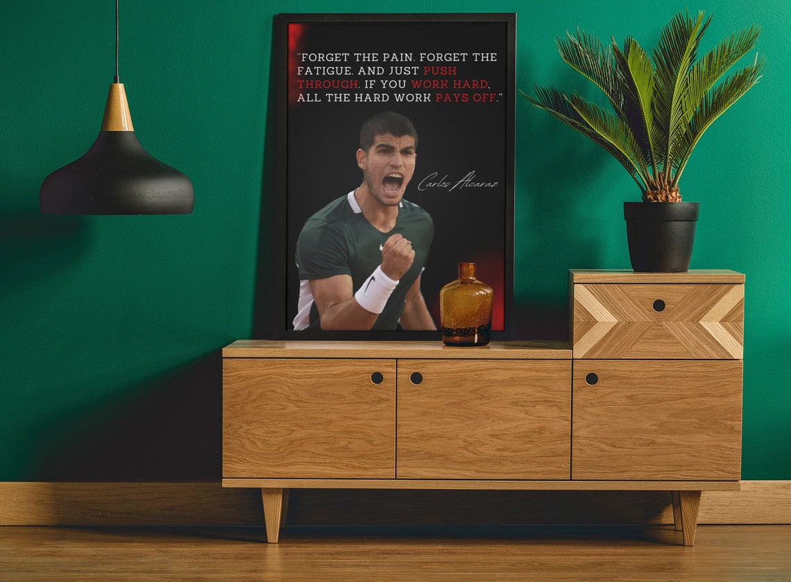 Carlos Alacaraz Poster Motivational Poster Alcaraz Inspirational Poster ...