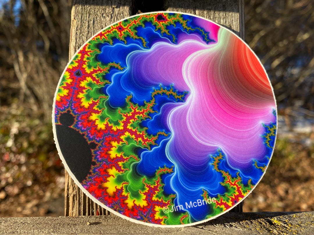 Trippy Fractal Sticker: Transparent Boho Window Vinyl Decal - Etsy