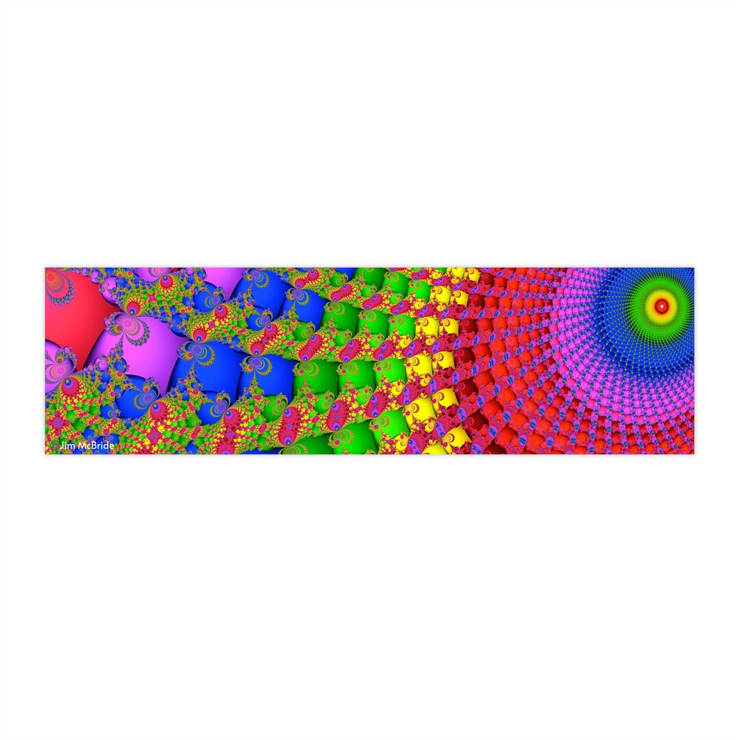 Fractal Bumper Sticker, Trippy Rectangle Sticker, Fibonacci Spiral ...