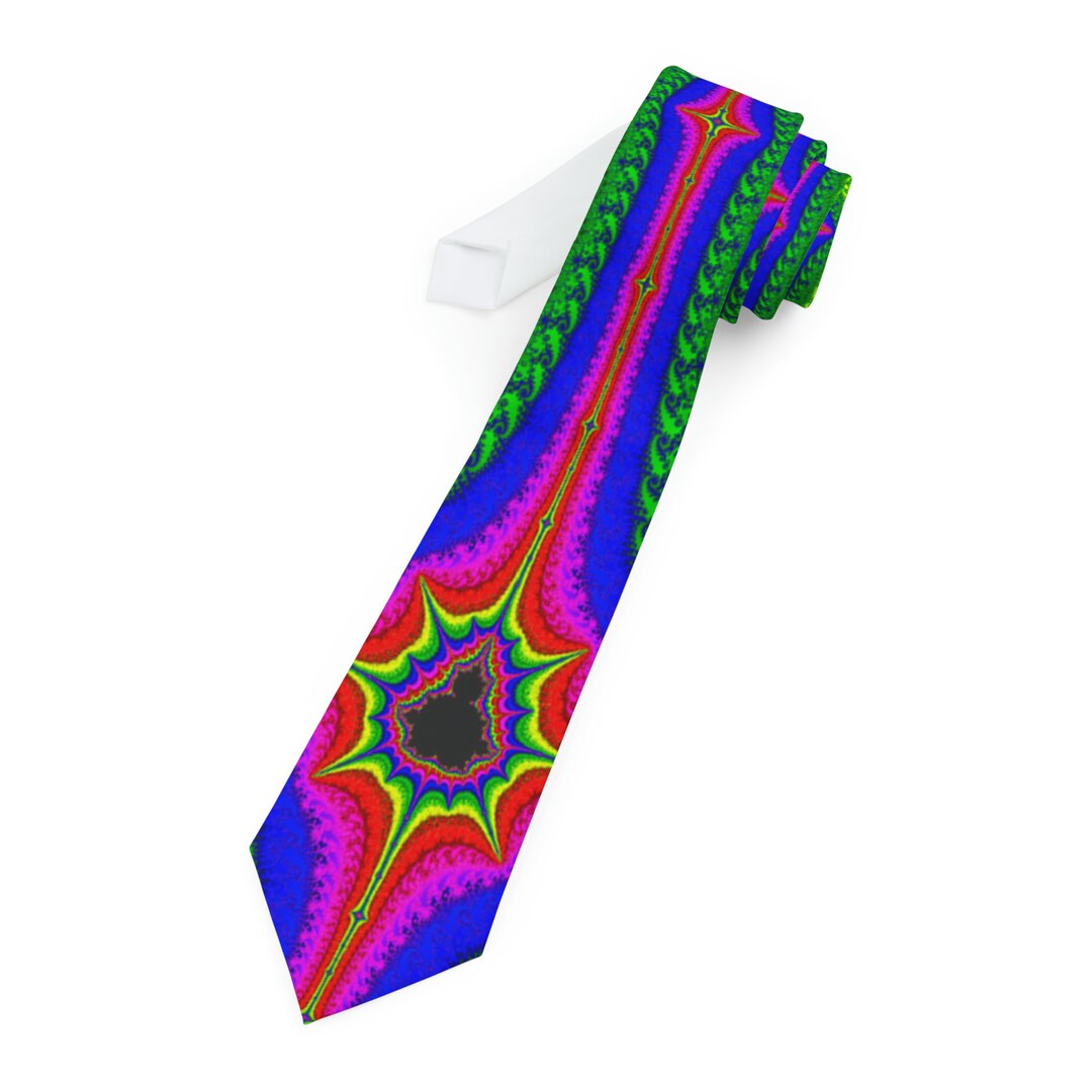 Mens Fractal Necktie Colorful Tie Mens Gifts Trippy Ties - Etsy