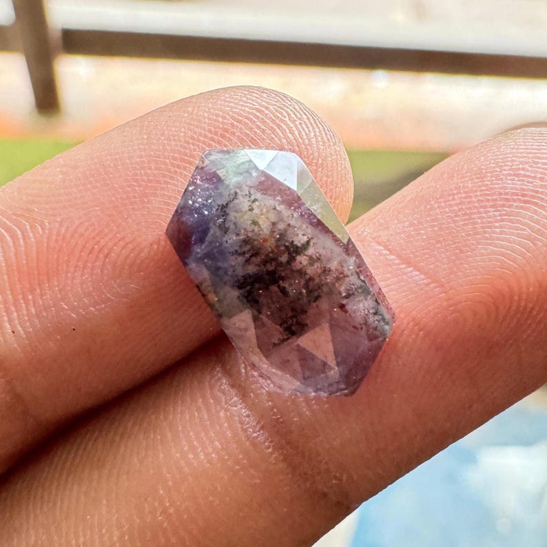 Blue Iolite Sunstone Gemstone: Hexagon Cut Loose Gemstone 3.95 Carat - Etsy