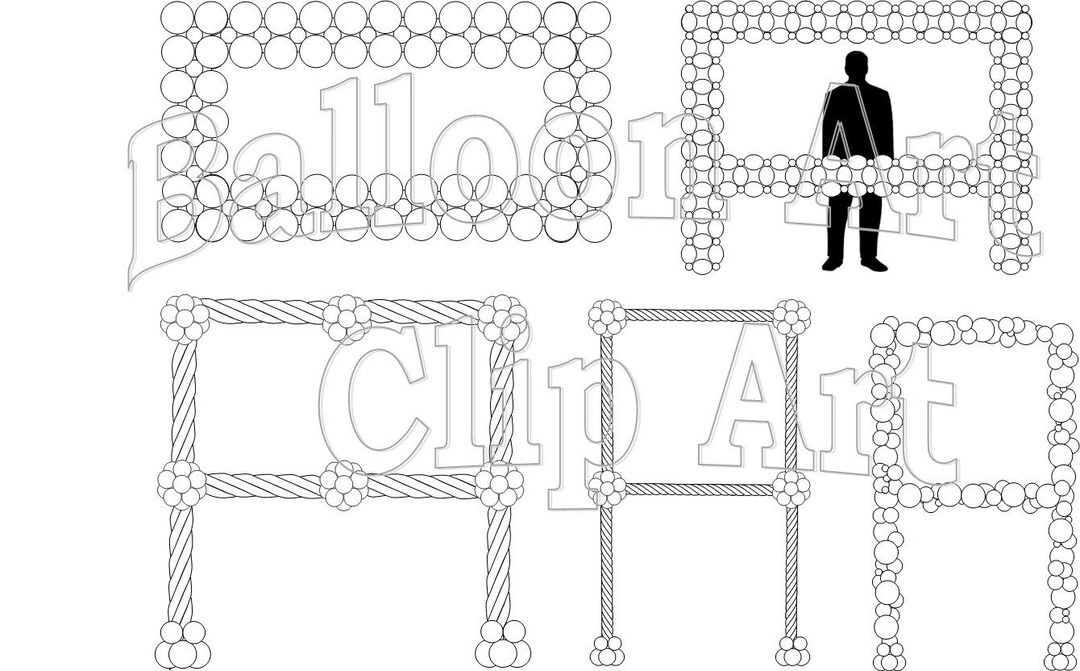 Balloon Photo Frame Clipart .pdf and .pub File Formats - Etsy
