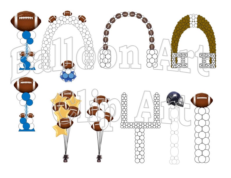 Collection of Football Theme Balloon Designs for Publisher and in PDF ...