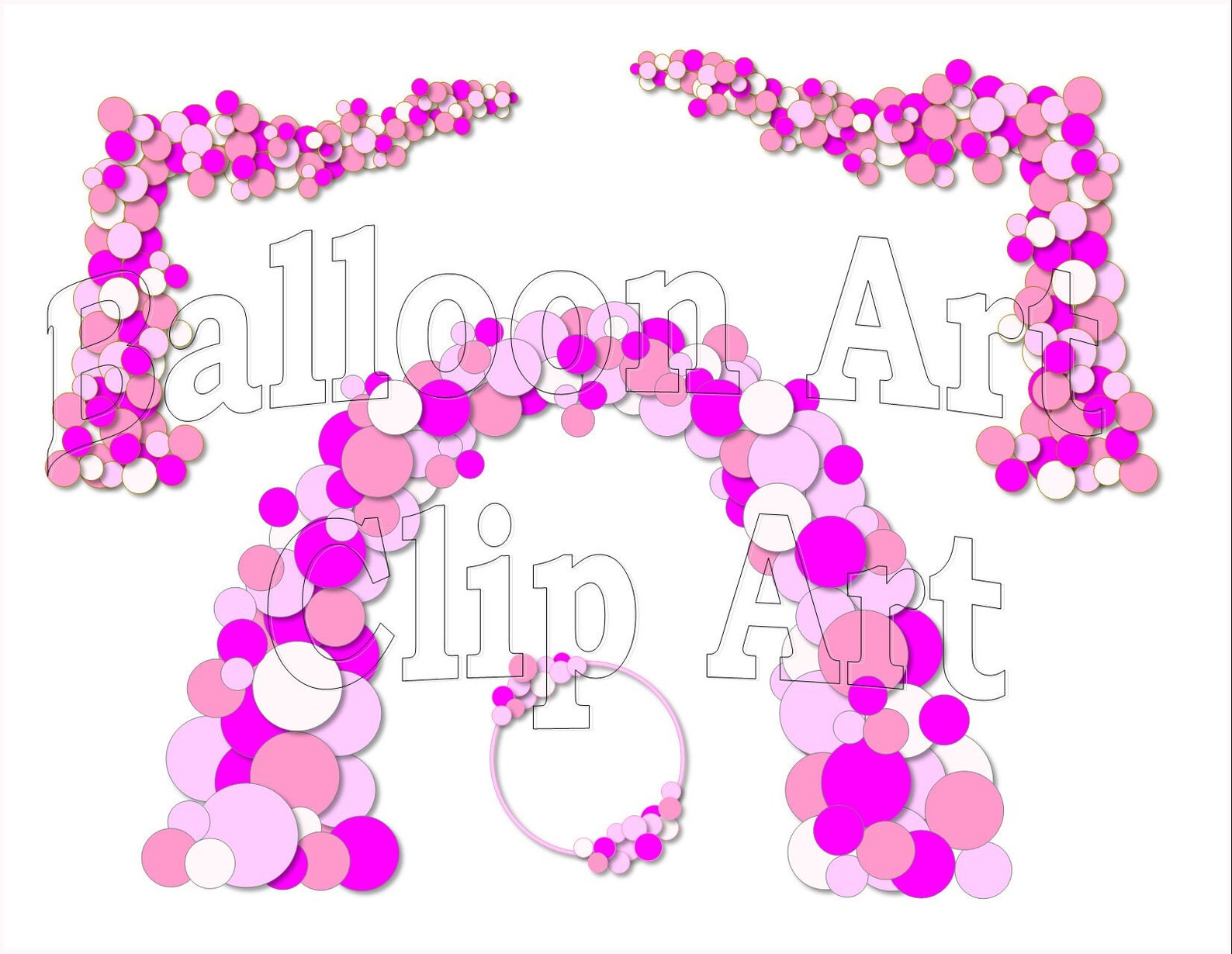 Organic Balloon Clip Art Set - Arch, Swoop and Hoop - Etsy