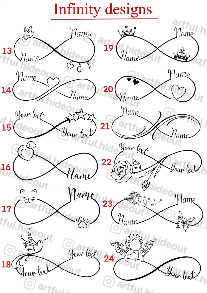 Personalized Infinity Tattoo Design | Custom Name, Date (PNG, SVG ...