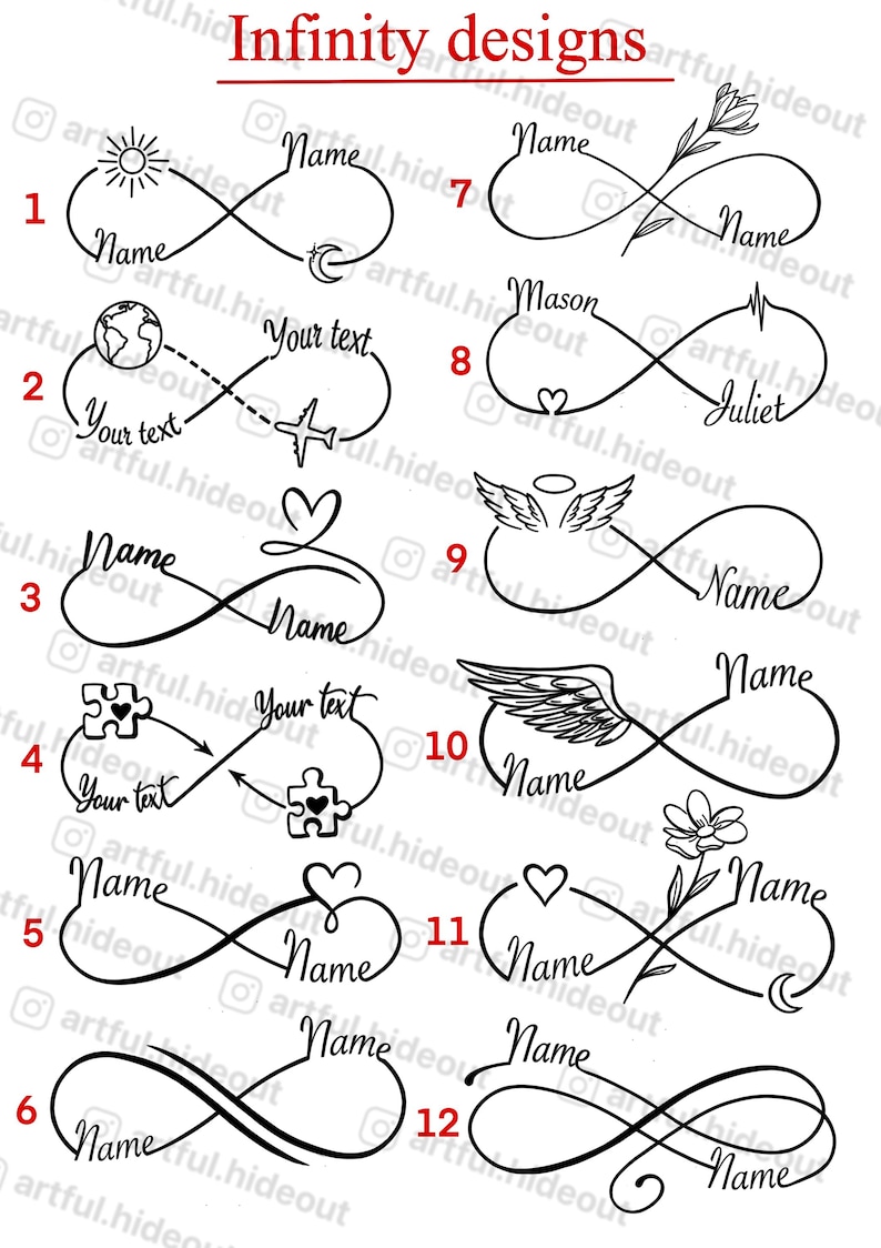 Infinity Symbol Custom Design | Personalized Tattoo Design | Instant ...