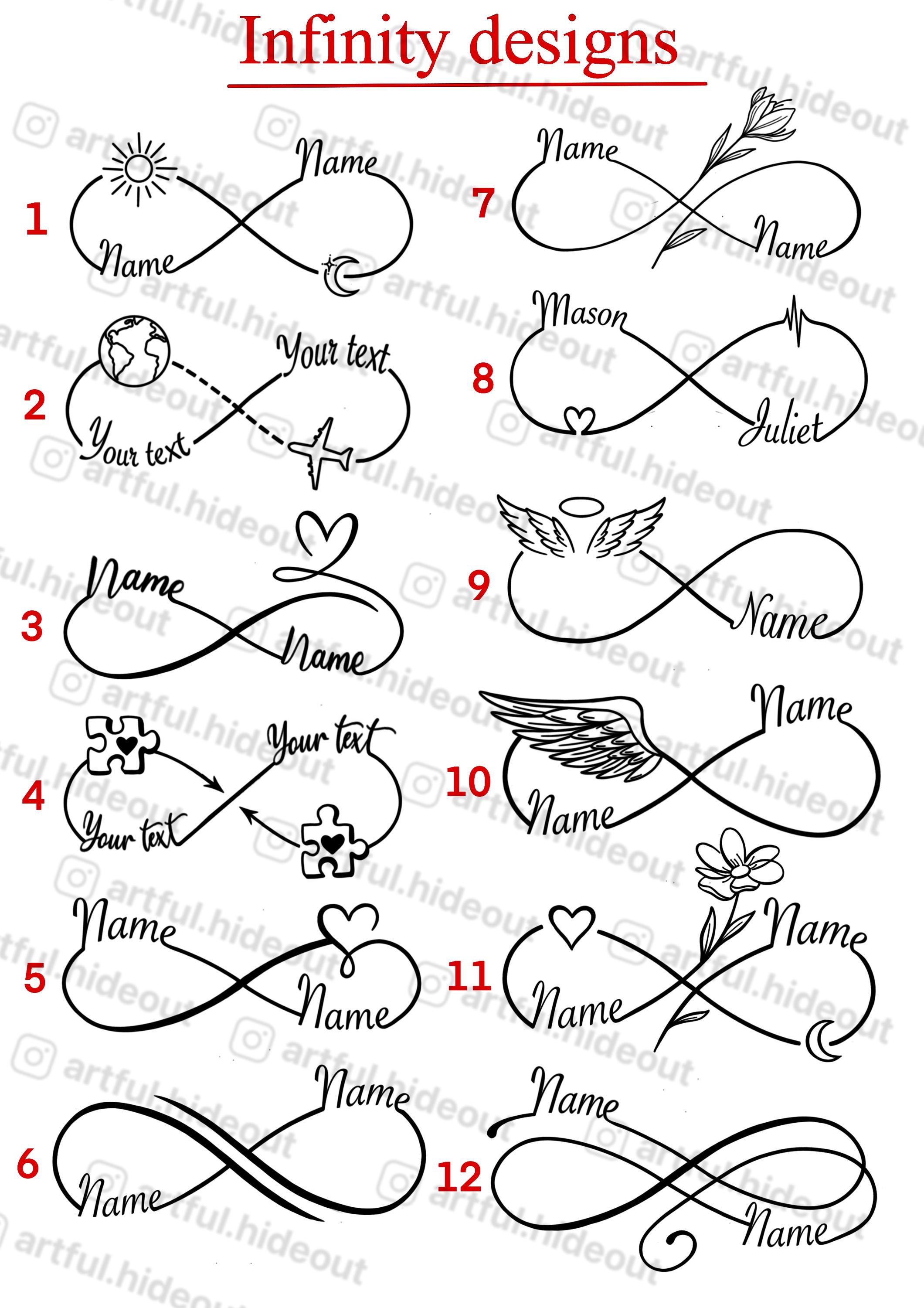 Infinity Symbol Custom Design | Personalized Tattoo Design | Instant ...