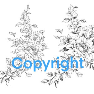 Floral Tattoo Design Flower Tattoo Flash Custom Tattoo Design Instant ...