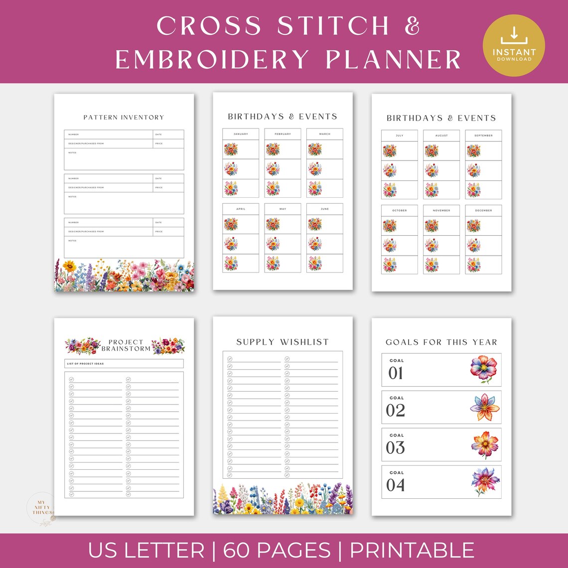 Cross-stitch and Embroidery Project Planner, Organizer, Craft Tracker ...
