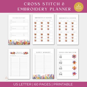 Cross-stitch and Embroidery Project Planner, Organizer, Craft Tracker ...
