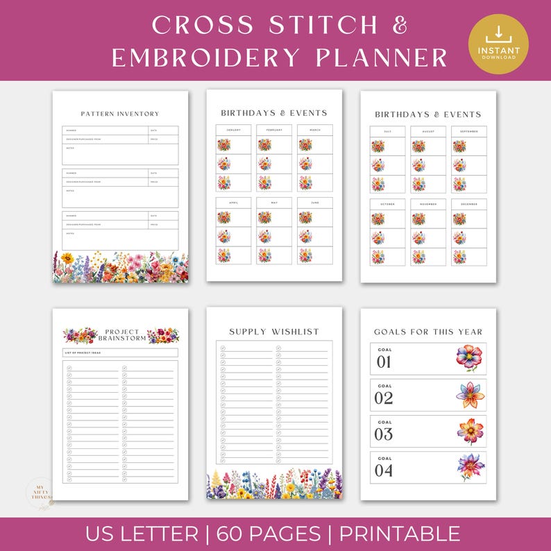 Cross-stitch and Embroidery Project Planner, Organizer, Craft Tracker ...