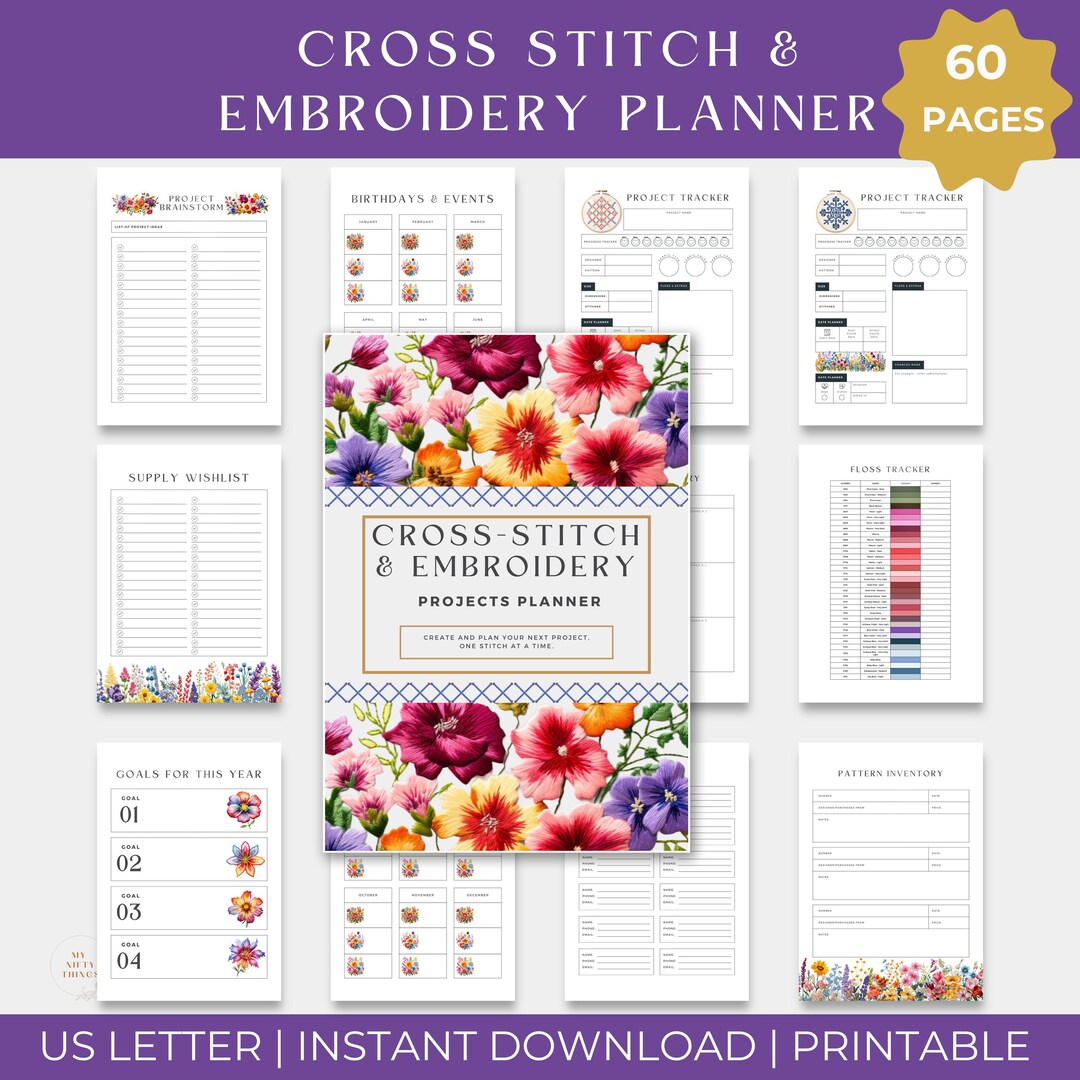 Cross-stitch and Embroidery Project Planner, Organizer, Craft Tracker ...