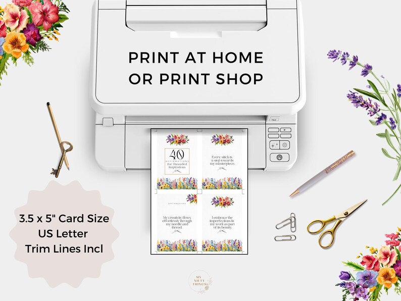 40 Affirmation Cards for Threading Inspirations, Needlework ...