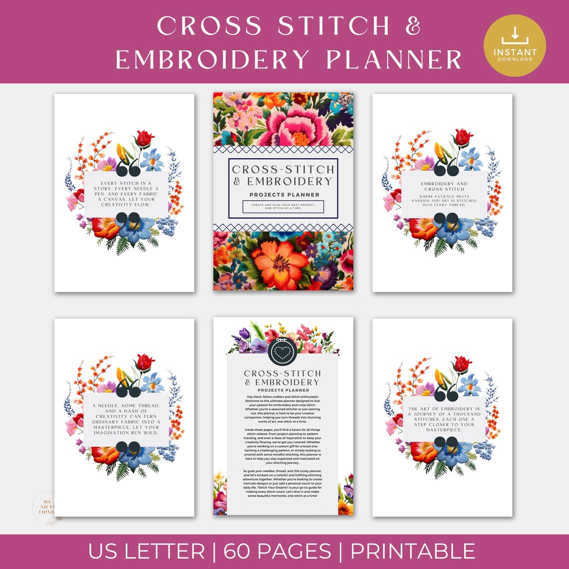 Cross-stitch and Embroidery Project Planner, Organizer, Craft Tracker ...