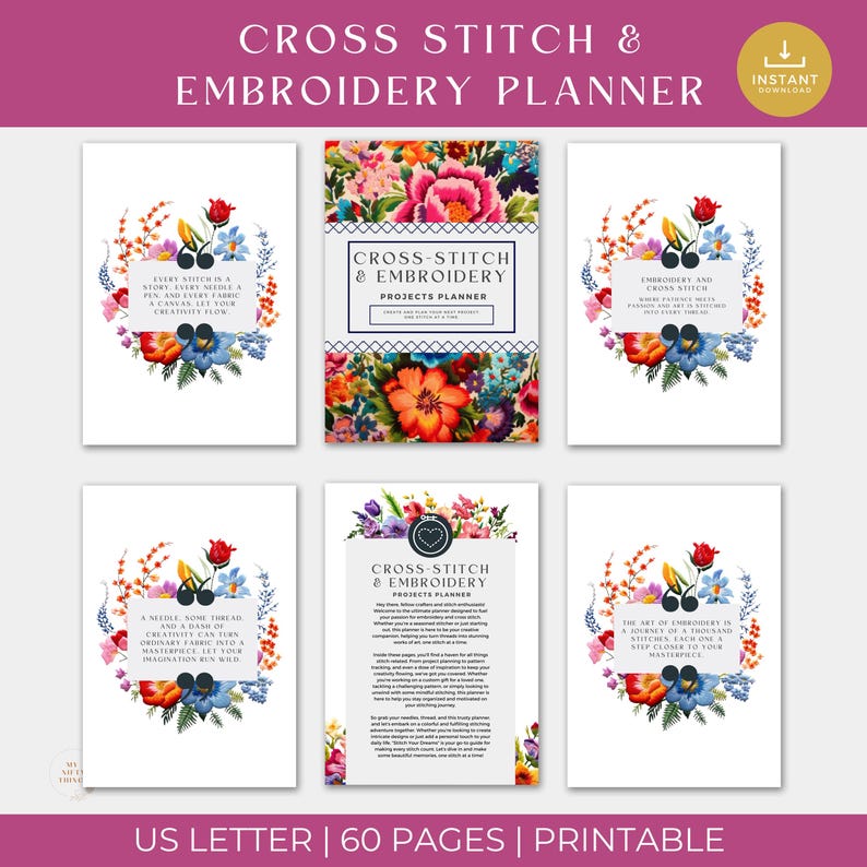 Cross-stitch and Embroidery Project Planner, Organizer, Craft Tracker ...