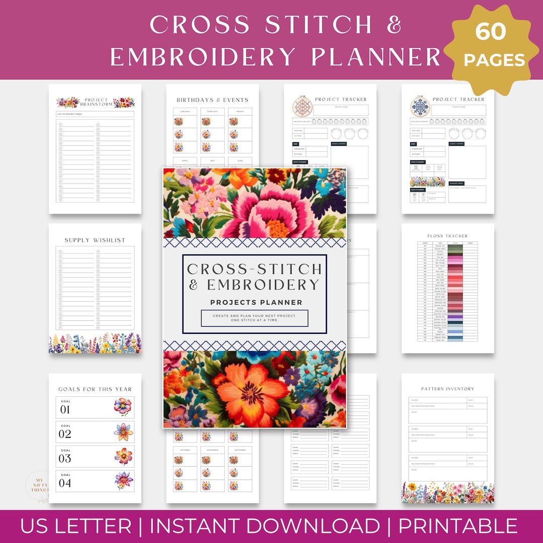 Cross-stitch and Embroidery Project Planner, Organizer, Craft Tracker ...