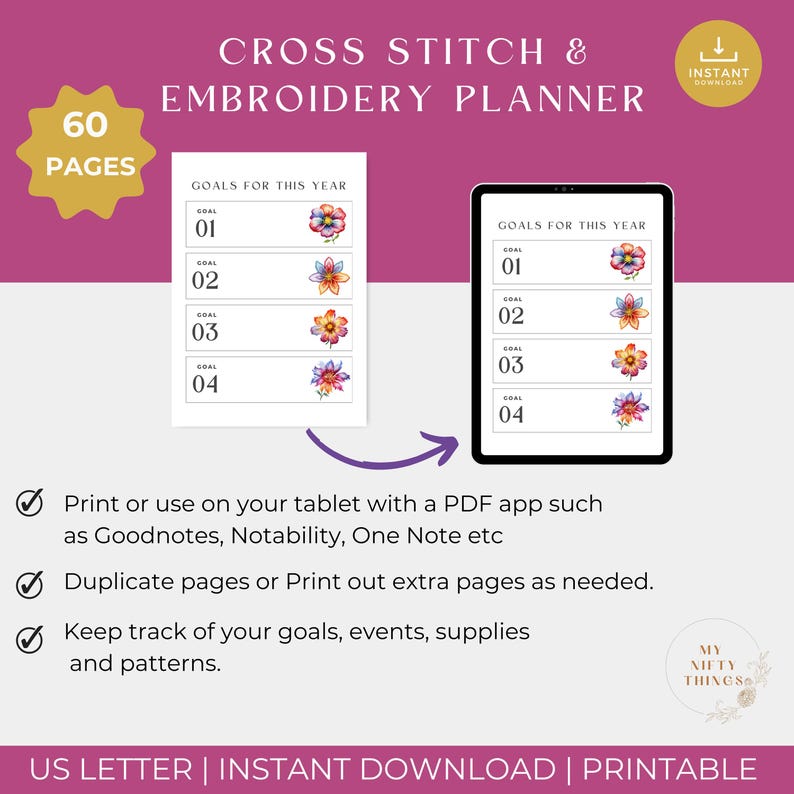 Cross-stitch and Embroidery Project Planner, Organizer, Craft Tracker ...