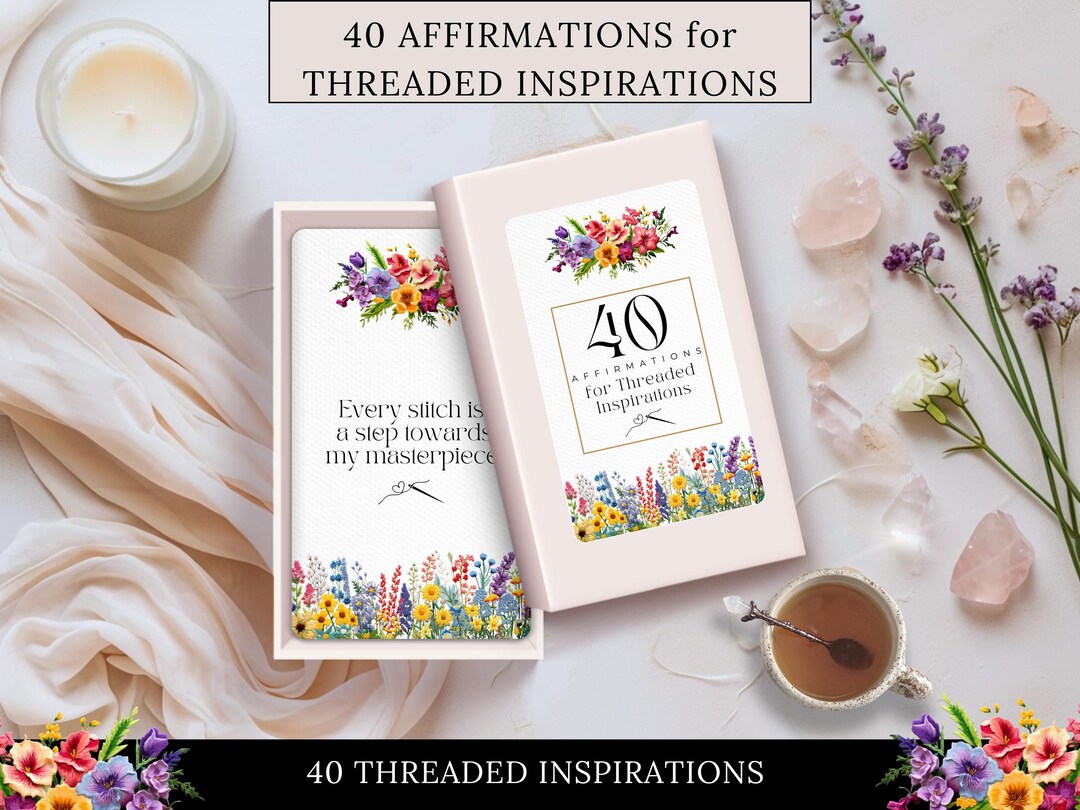 40 Affirmation Cards for Threading Inspirations, Needlework ...