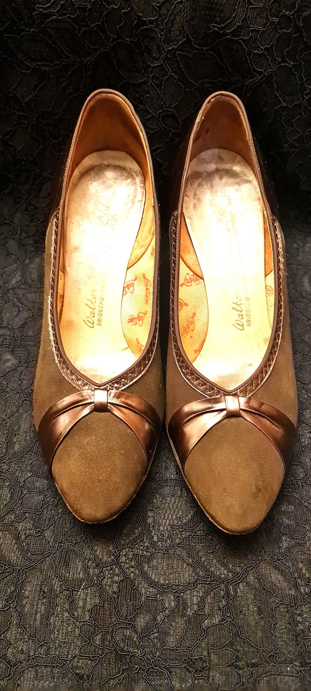 Vintage 1950s Walters Footwear Ltd Welsh Shoemaker Ladies Heeled Court ...