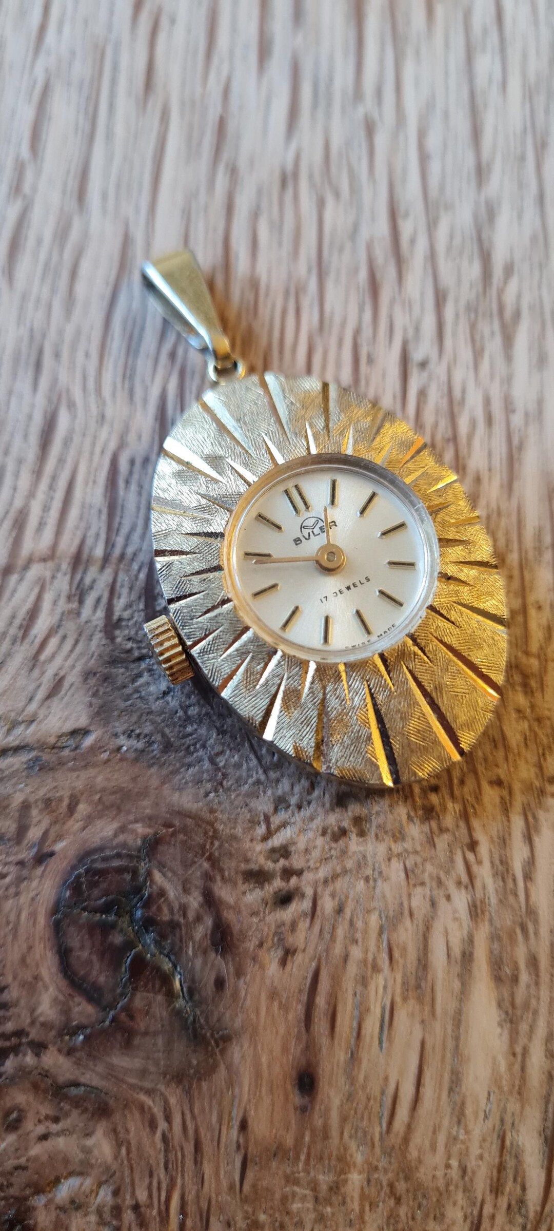 Vintage Buler 17 Jewels Swiss Made Goldtone Pocket Watch Pendant - Etsy UK