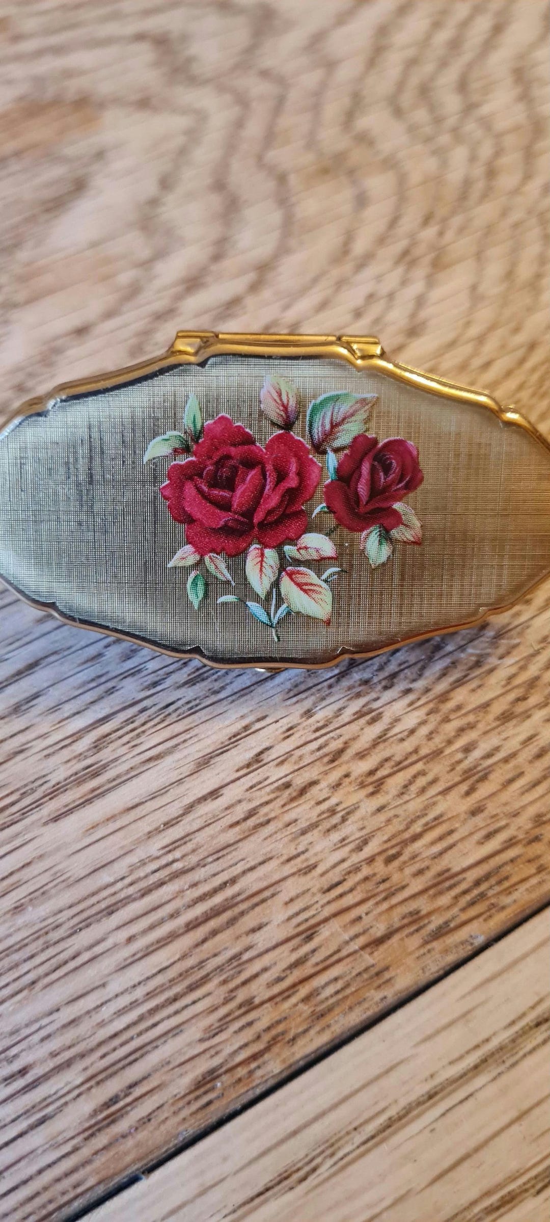 Vintage Goldtone Red Rose Design Lipview Lipstick Holder by Stratton ...