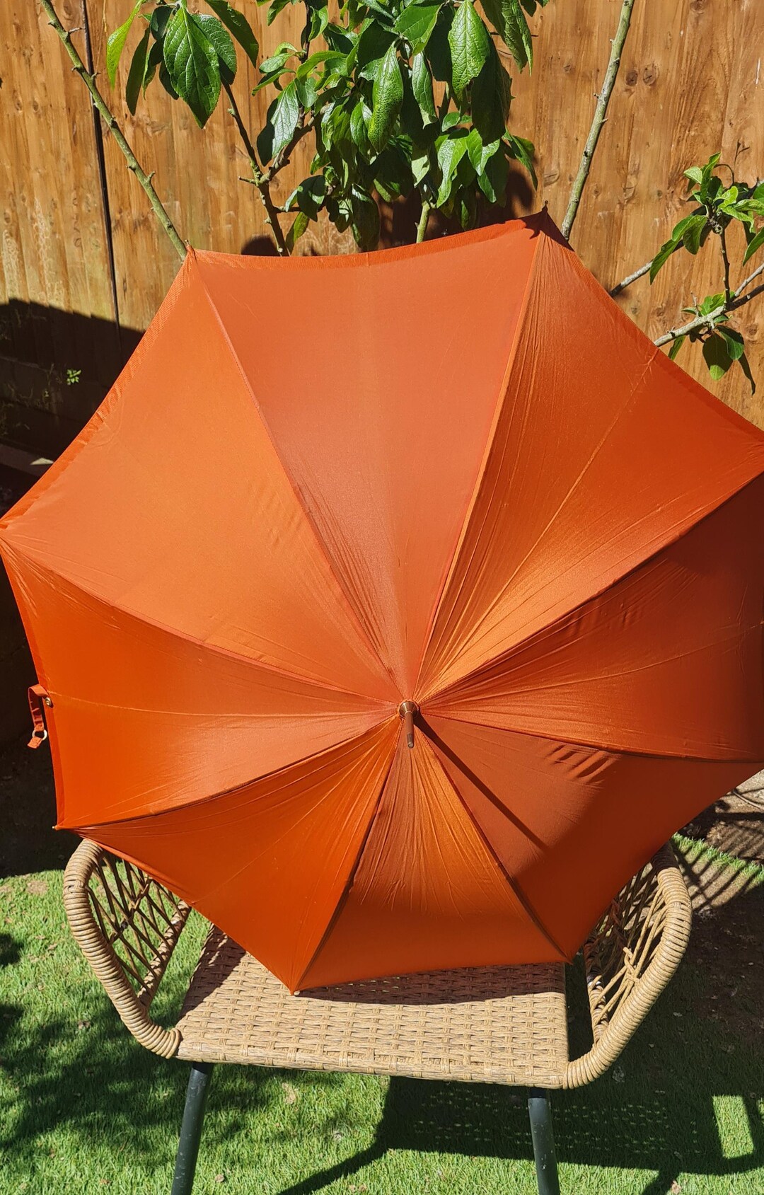 Vintage Paragon Parasol: Terracotta Bronze Bamboo Handle, Made in ...