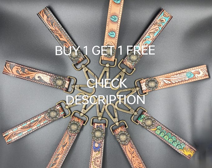 Western Cowboy Leather Key Fob / Keychain - Etsy