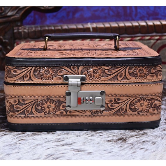 Western Travel Jewelry Case Western Jewelry Box Leather Jewelry Case Western Storage Western Decor Womens Tooled Leather Jewelry Case Etsy