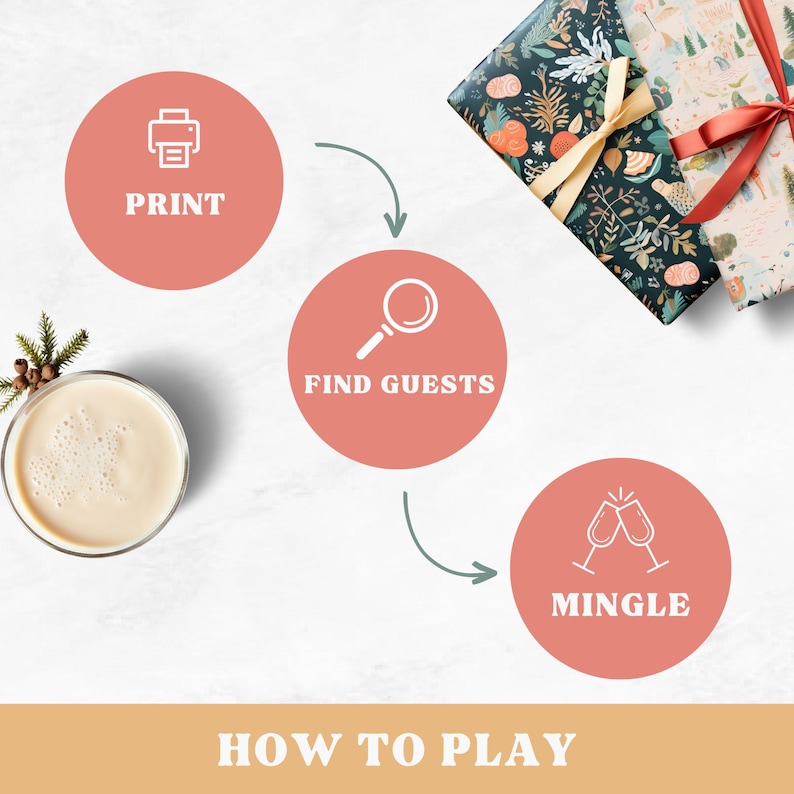 Jingle and Mingle Bingo, Find the Guest Ice Breaker Game, Find Someone ...