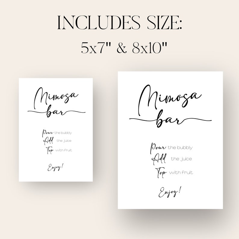 Bloody Mary Bar Menu Sign, Minimal Icon Drinks Signs, Simple Baby ...