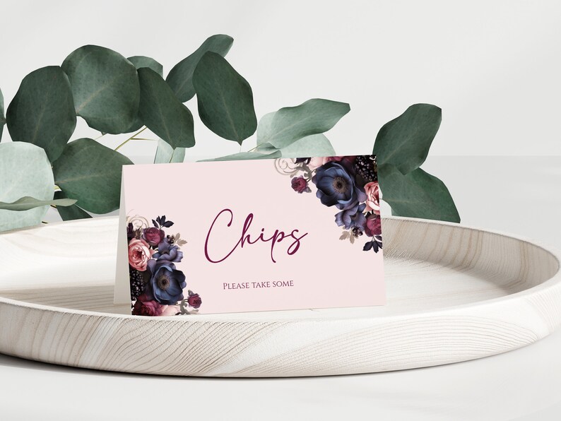 Food Sign for Buffet Template, INSTANT DOWNLOAD, Editable Tent, Flat ...