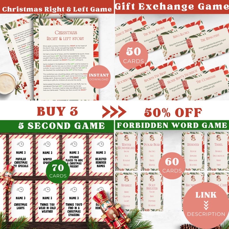 5 Second Game Christmas Cards for Kids, Adults, Family, Office, Senior ...