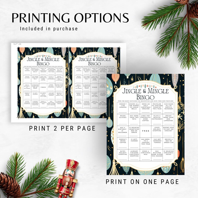 Jingle and Mingle Bingo, Find the Guest Who Game, Find Someone Who Xmas ...