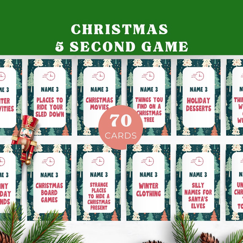 5 Second Game Christmas Cards for Kids, Adults, Family, Office, Senior ...