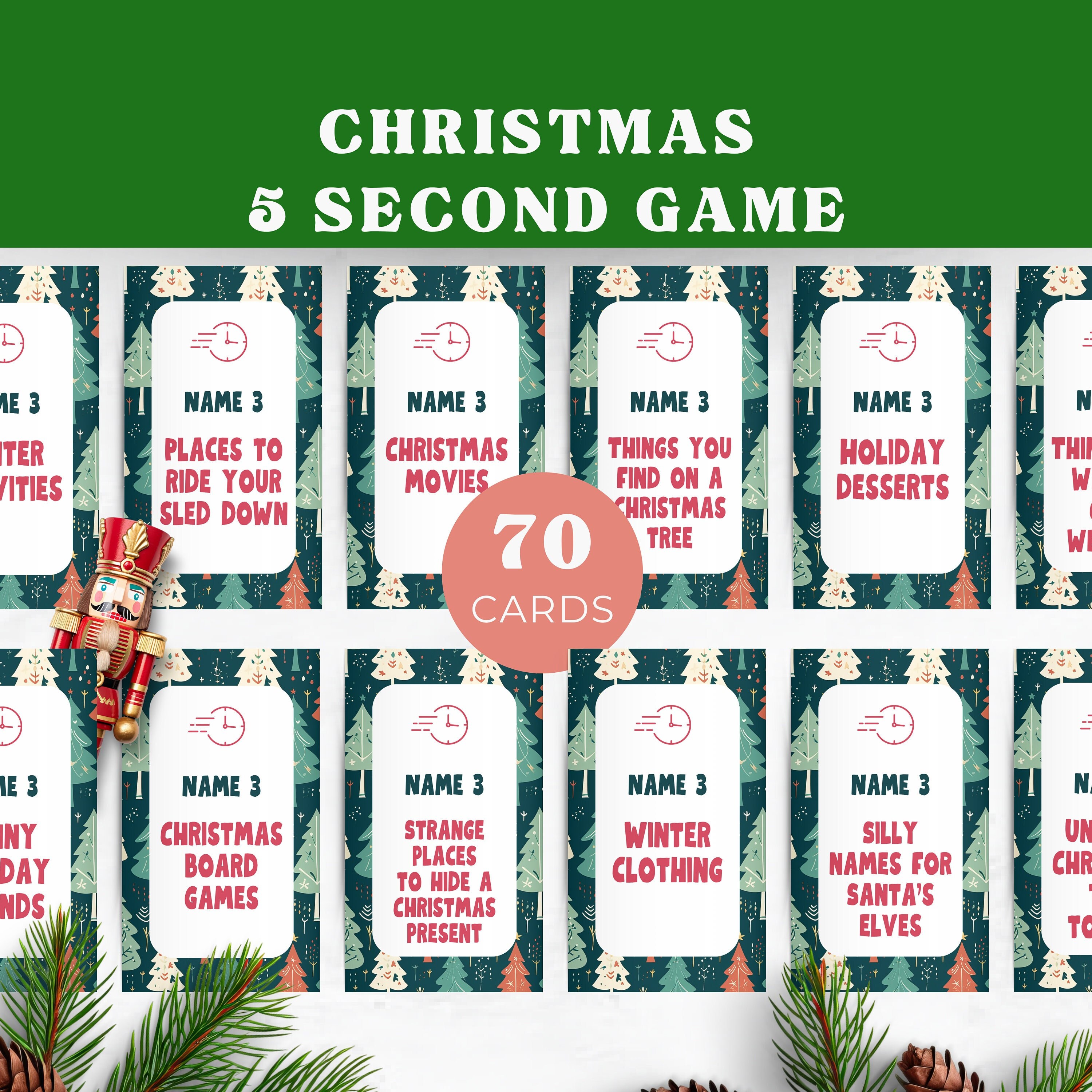5 Second Game Christmas Cards for Kids, Adults, Family, Office, Senior ...