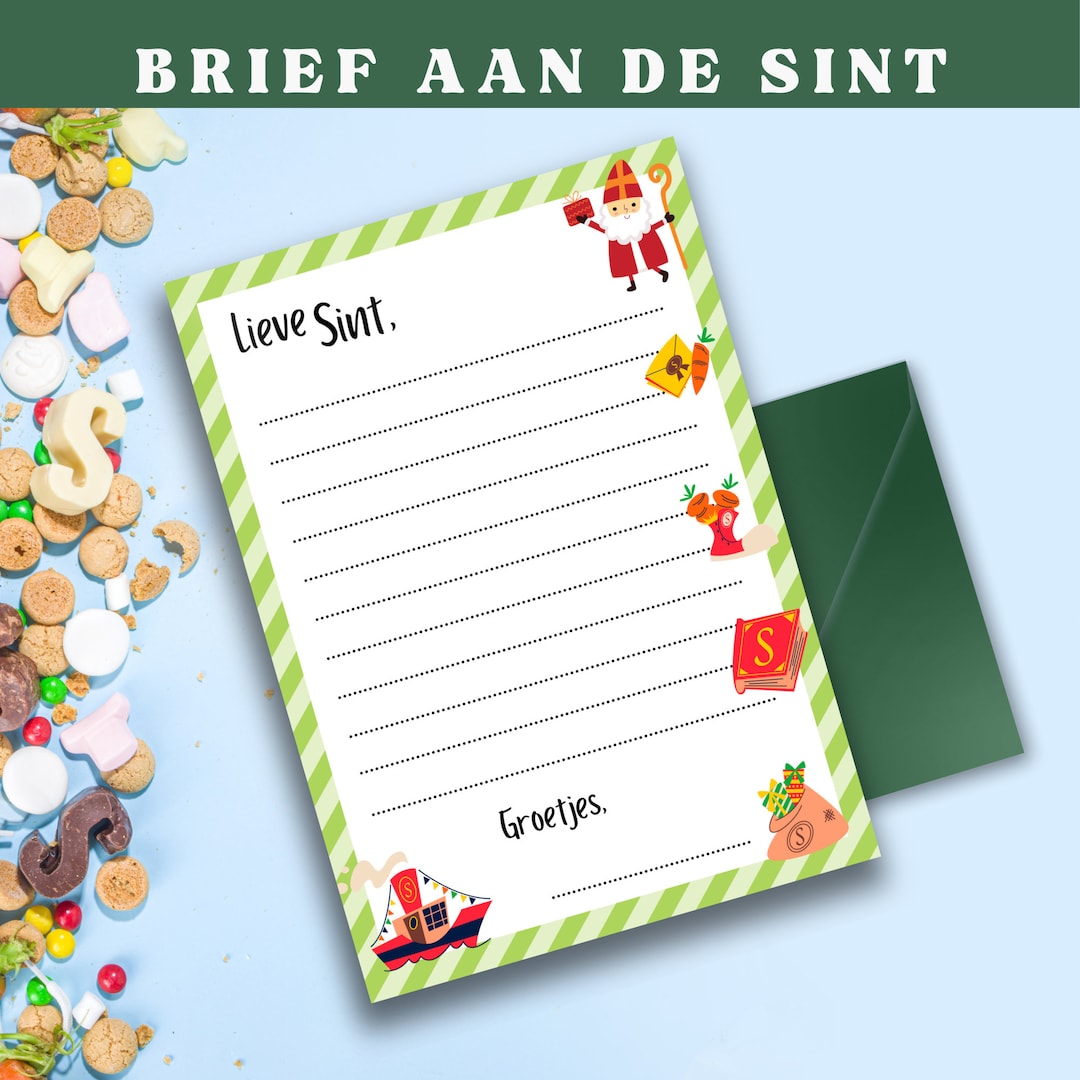 Brief Aan Sinterklaas, Invul Bericht Voor De Sint, Piet En Ozosnel, 5 ...
