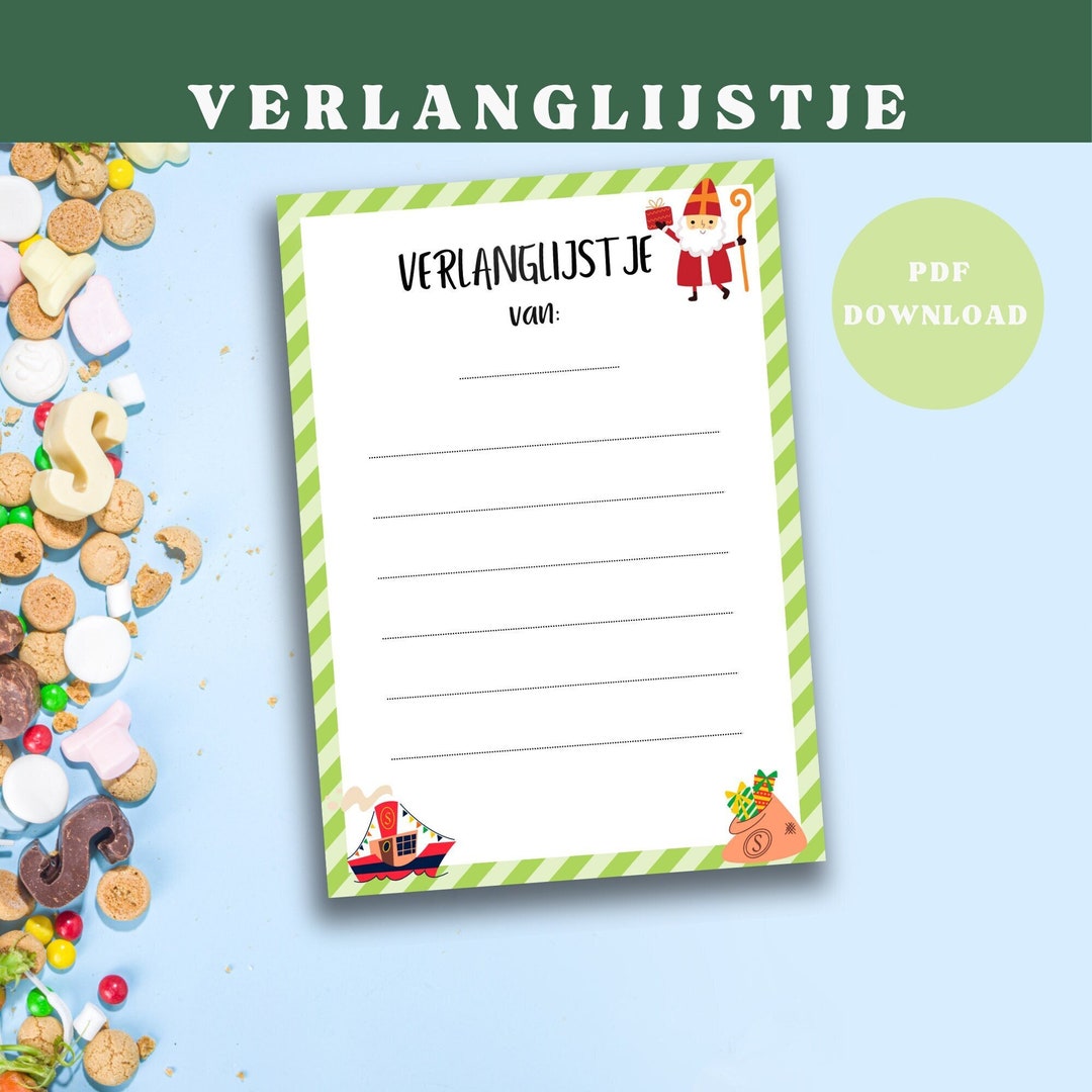Verlanglijstje Voor Pakjesavond, Invul Lijst Voor De Sint, Piet En ...