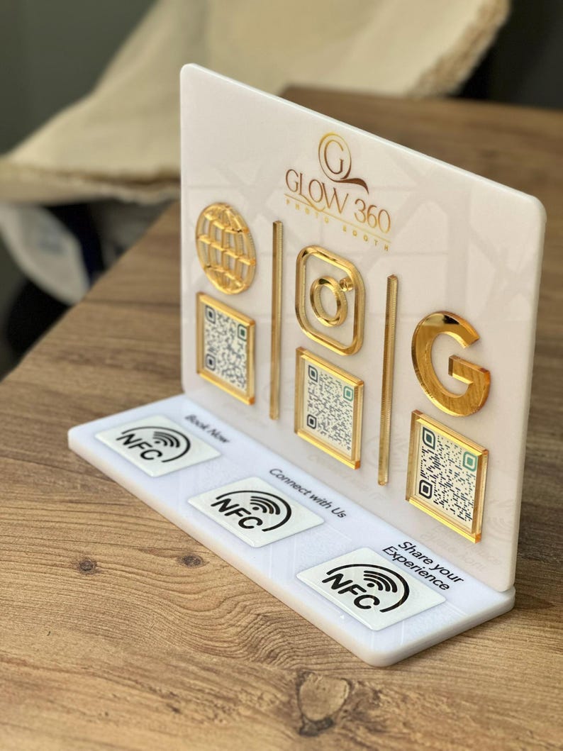 Custom Acrylic QR Code & NFC Sign: Social Media, Payment, Reviews - Etsy
