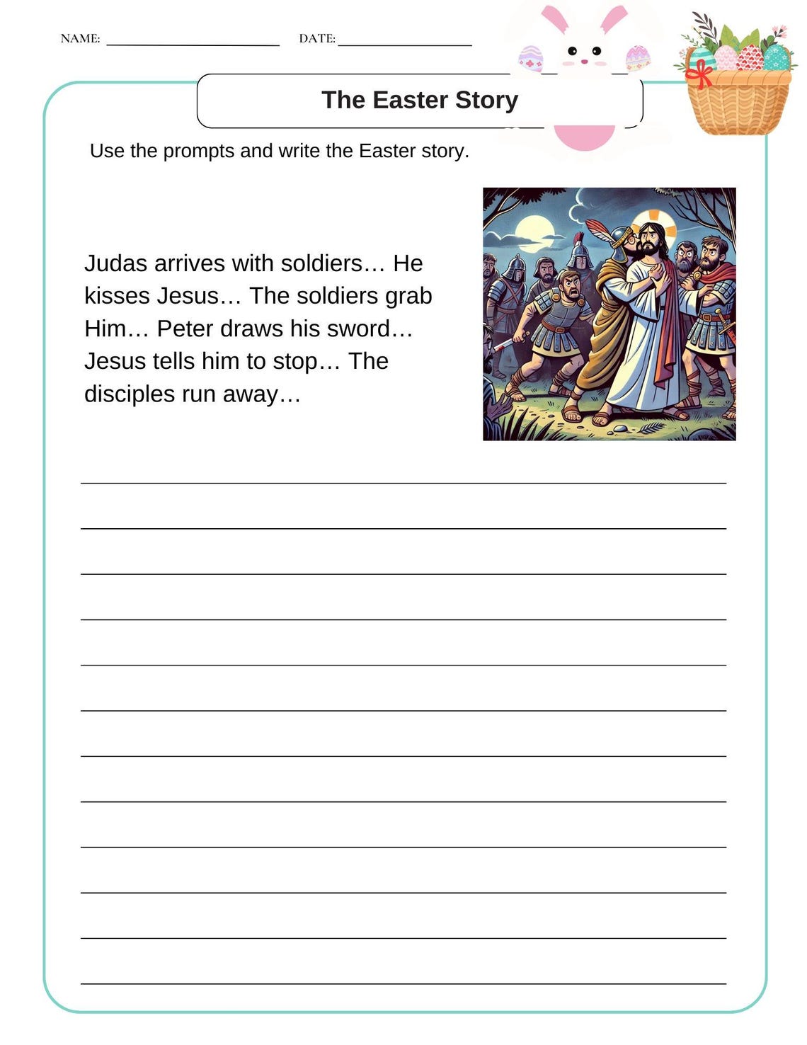 The Easter Story – Writing Prompts Activity | EASTER ACTIVITIES - Etsy